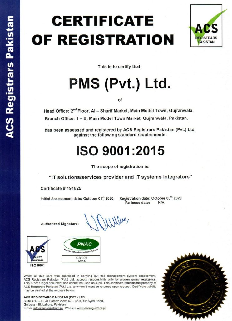 PMS | Registrations & Certifications